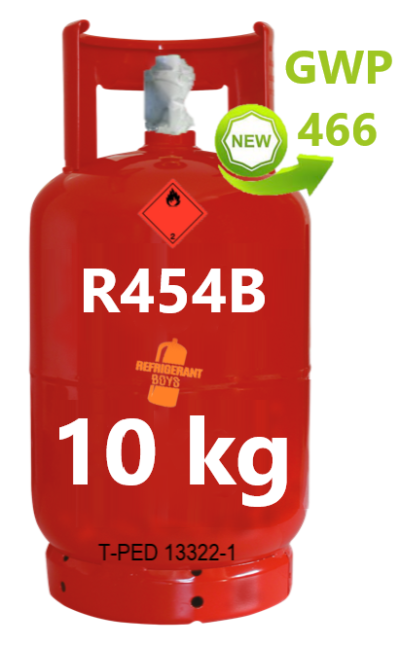 Refillable cylinder 9 kg gas R454B (valve Valve W 21.7 x 1/14" SX ...